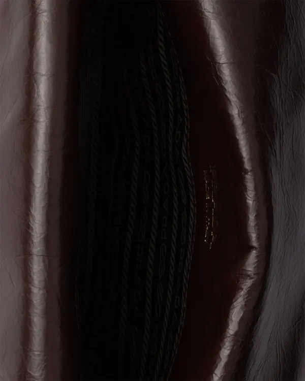 Prada Leather Shoulder Bag - Dark Brown