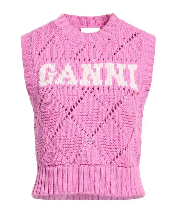 GANNI Sleeveless Cropped Knit Top