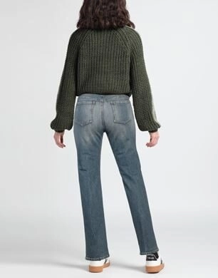 Sportmax High Waist Straight Leg Washed Denim Jeans