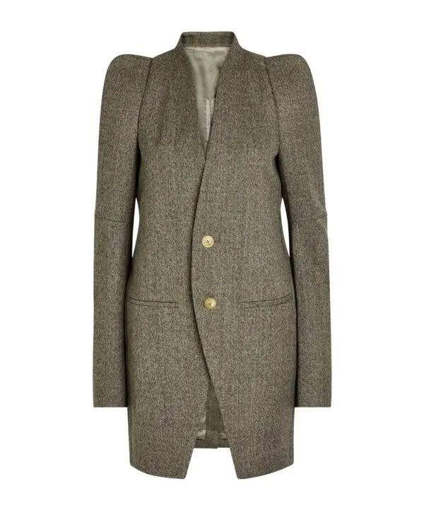 Rick Owens Metro Structured Wool Jacket - Green