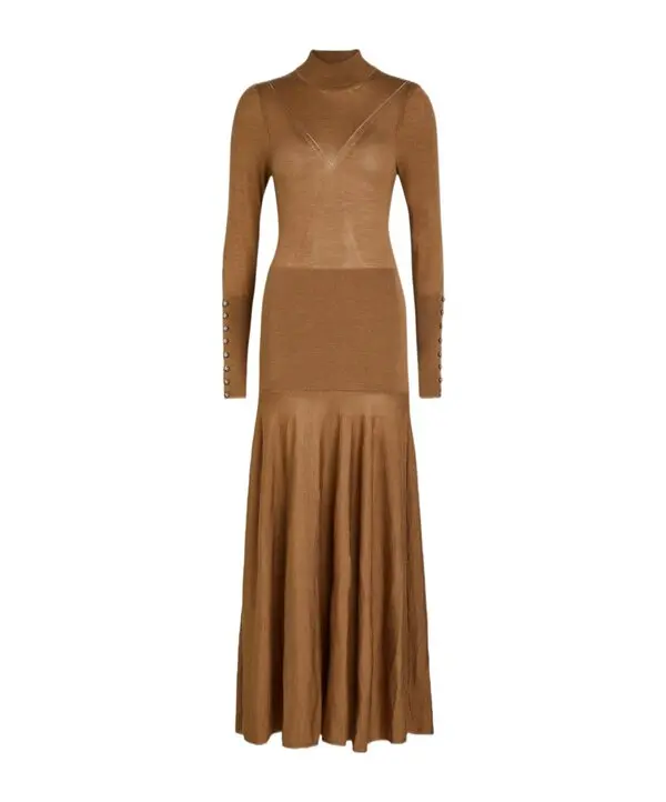 Rabanne Merino And Silk-blend Midi Dress