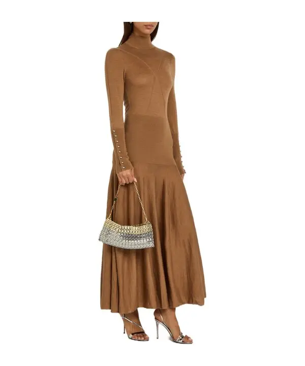 Rabanne Merino And Silk-blend Midi Dress