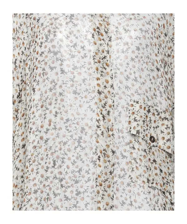 GANNI Floral Long Sleeve Chiffon Shirt