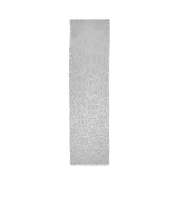 Loewe Scarf In Silk And Wool - Light Gray