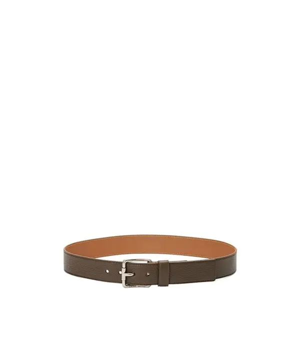 Loewe Roller Curve Belt In Grained Calfskin - Brown