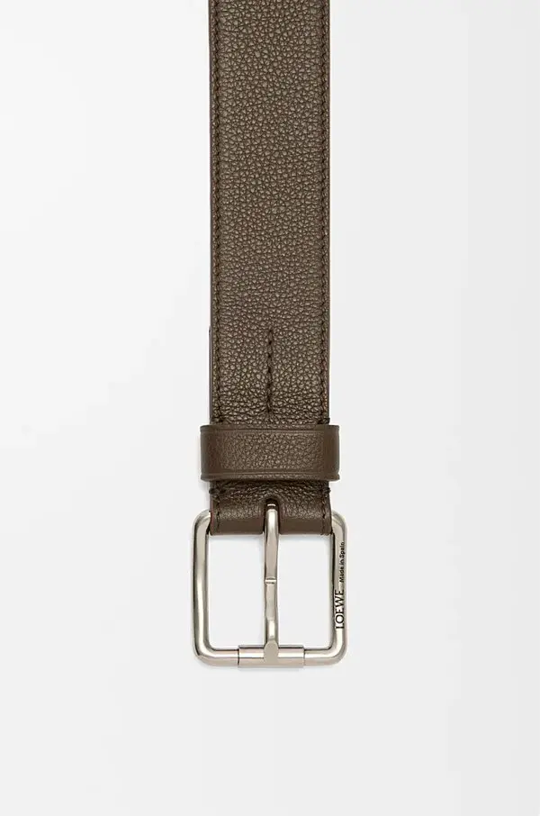 Loewe Roller Curve Belt In Grained Calfskin - Brown