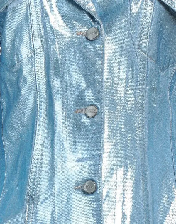 GANNI Medium Wash Coated Denim Jacket