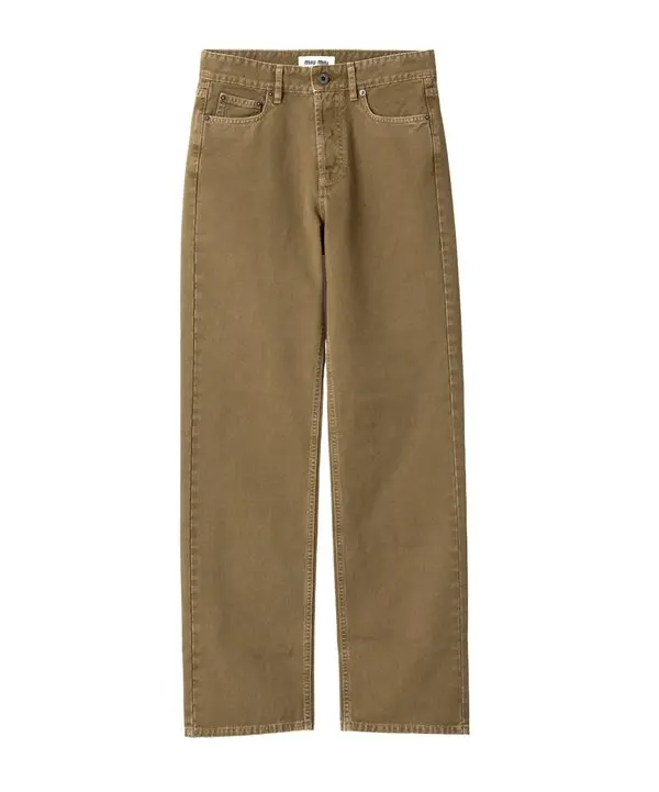 Miu Miu Garment-dyed Gabardine Pants