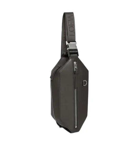 Loewe Convertible Sling In Classic Calfskin - Dark Gray
