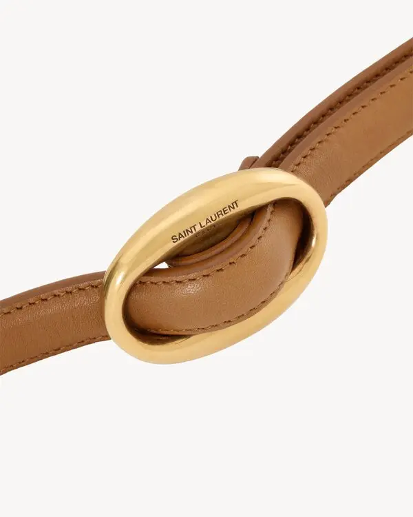 Saint Laurent Narrow Belt With Oval Buckle