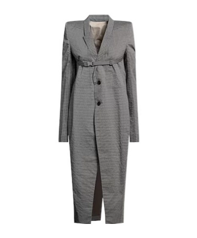 Rick Owens Two-tone Checked Coat
