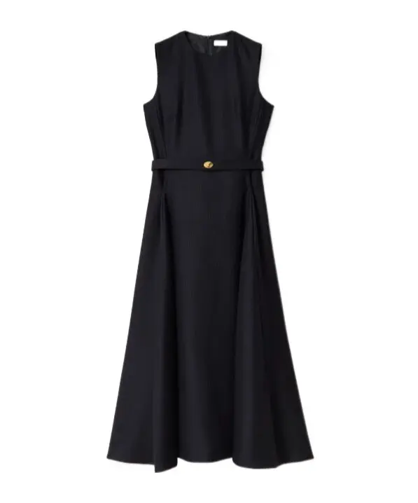 Burberry Belted Checked Sleeveless Dress