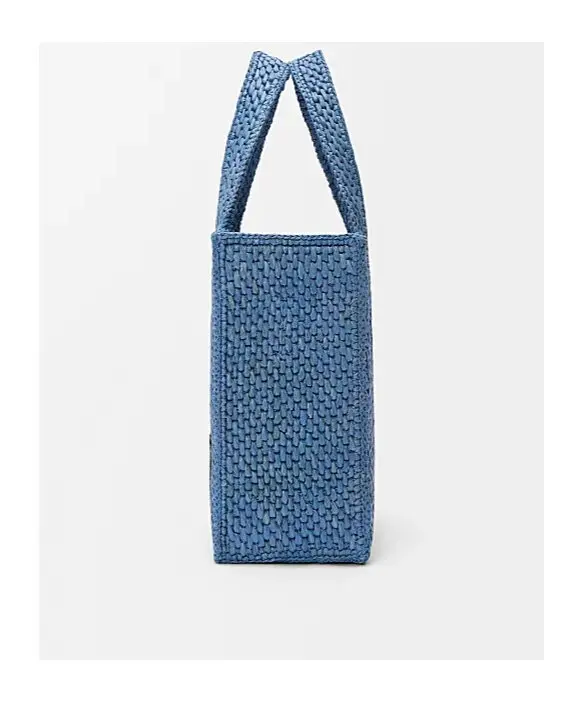 Loewe Mini Font Tote In Raffia