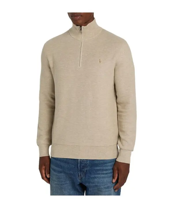 Polo Ralph Lauren Half-zip Waffle-knit Cotton Jumper