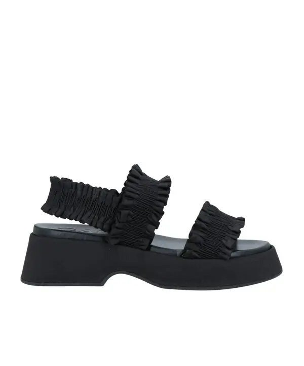 GANNI Fashion Versatile Solid Color Satin Mule Sandals