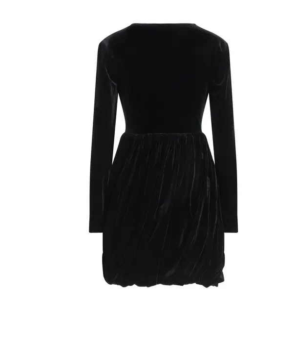 GANNI Fashion Solid Color V-neck Long Sleeve Dress