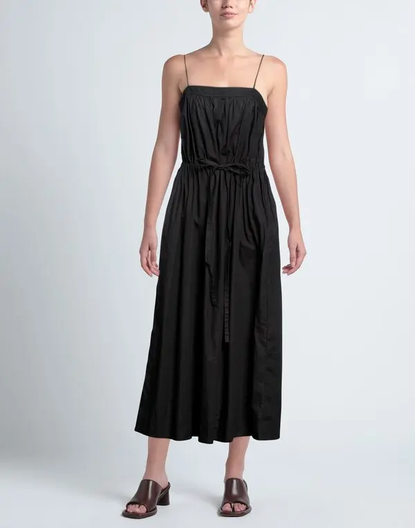 GANNI Fashion Solid Color V-neck Long Sleeve Dress