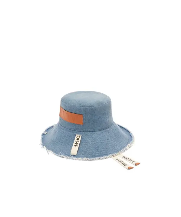 Loewe Frayed Denim Fisherman Hat - Blue