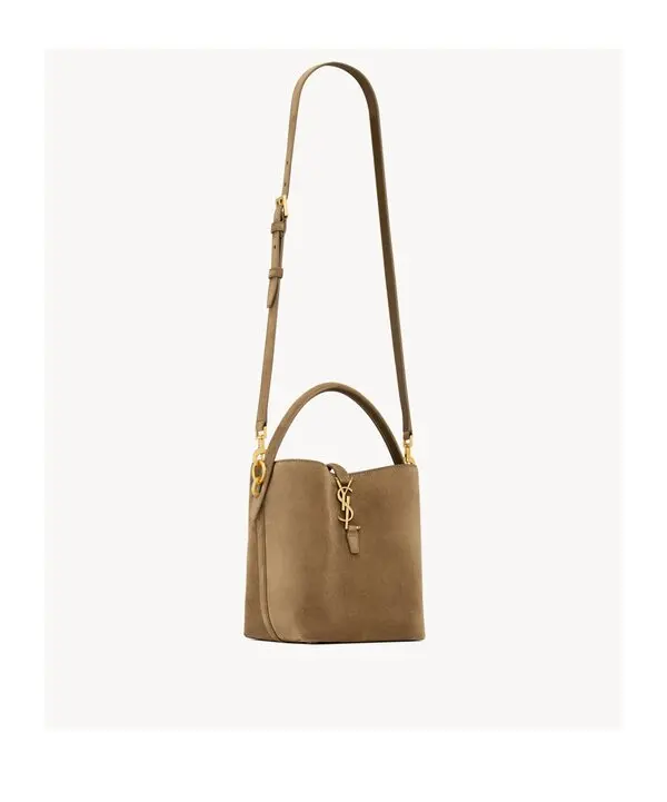 Saint Laurent Le 37 Small In Suede - Brown