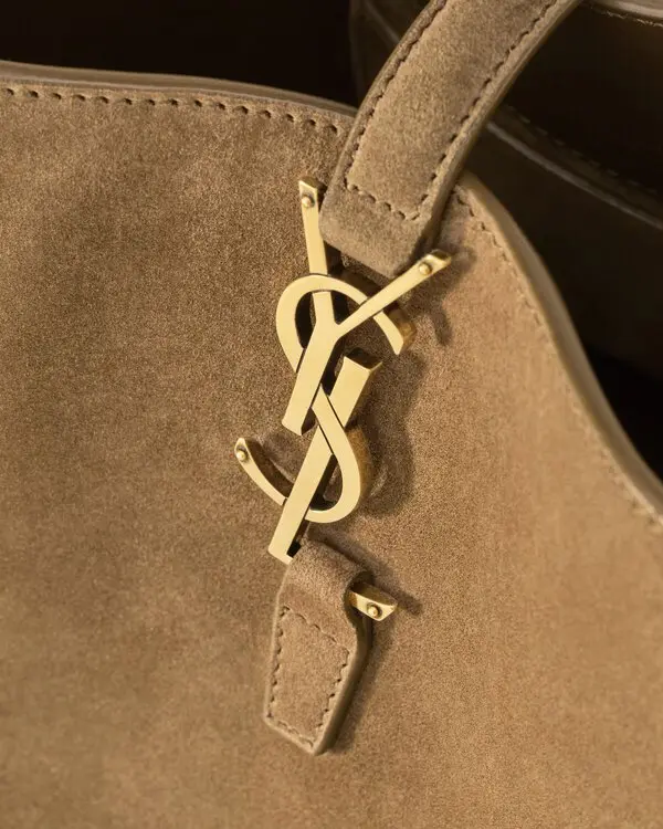 Saint Laurent Le 37 Small In Suede - Brown