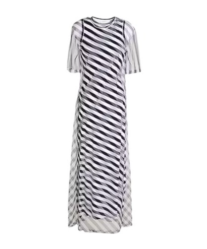 Sportmax Fitted Striped Tulle Dress