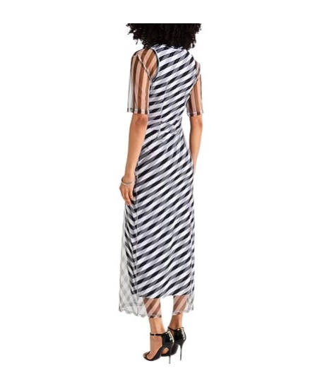 Sportmax Fitted Striped Tulle Dress