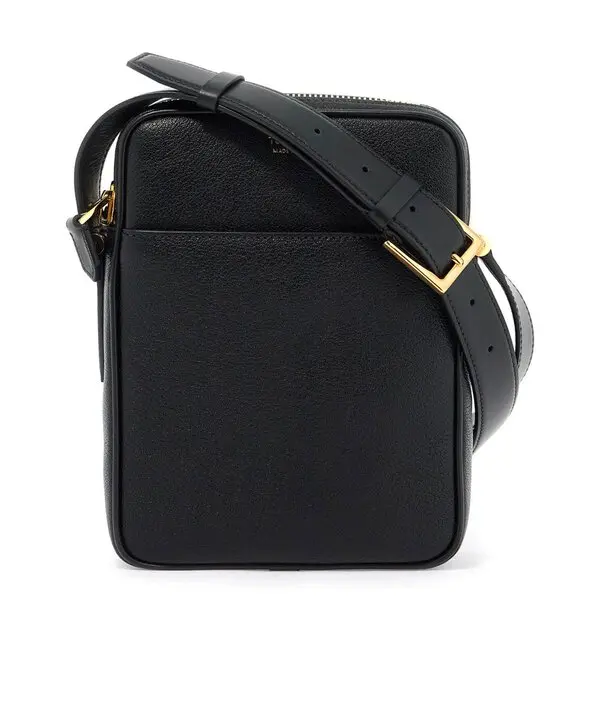 TOM FORD Logo Stamp Zipped Messenger Bag - Black