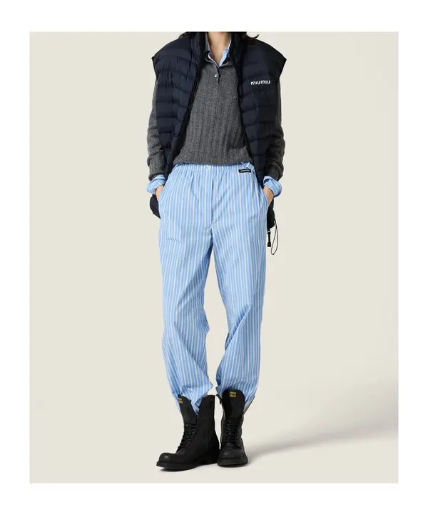 Miu Miu Cashmere Open Knit Polo Sweater With Ribbed Details