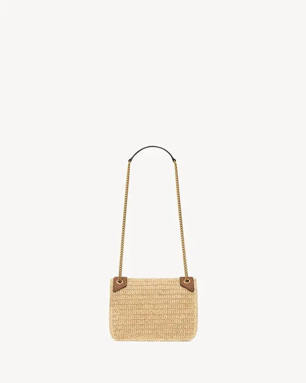 Saint Laurent Niki Mini In Raffia With Chain Strap