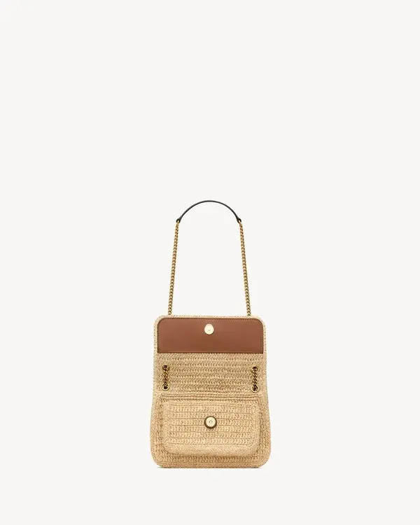 Saint Laurent Niki Mini In Raffia With Chain Strap