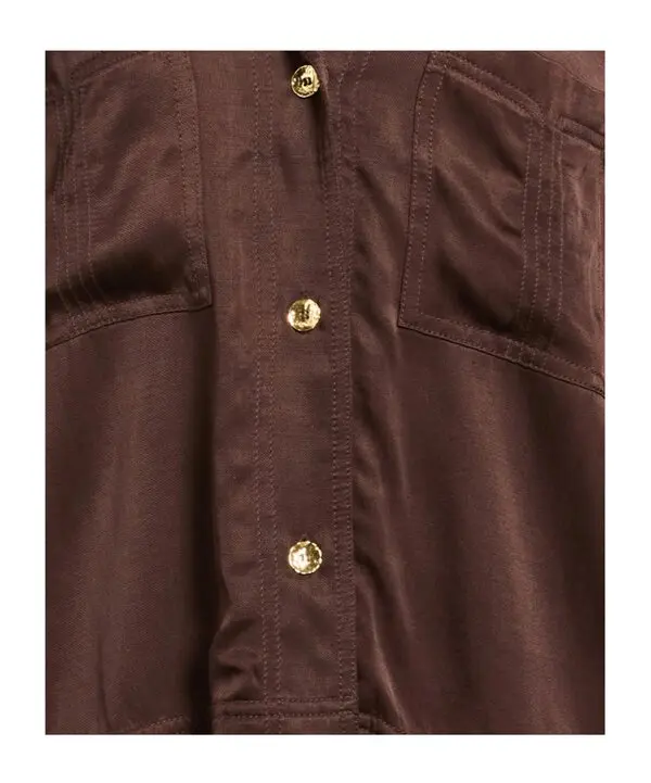 GANNI Satin Solid-color Shirt