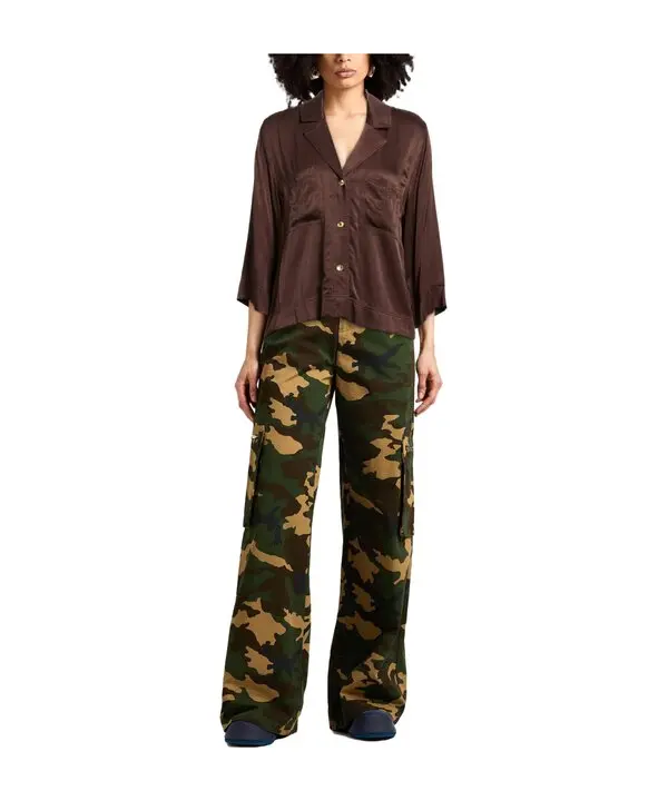 GANNI Satin Solid-color Shirt
