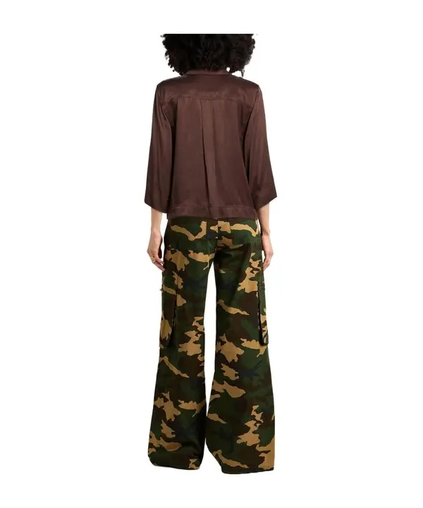 GANNI Satin Solid-color Shirt
