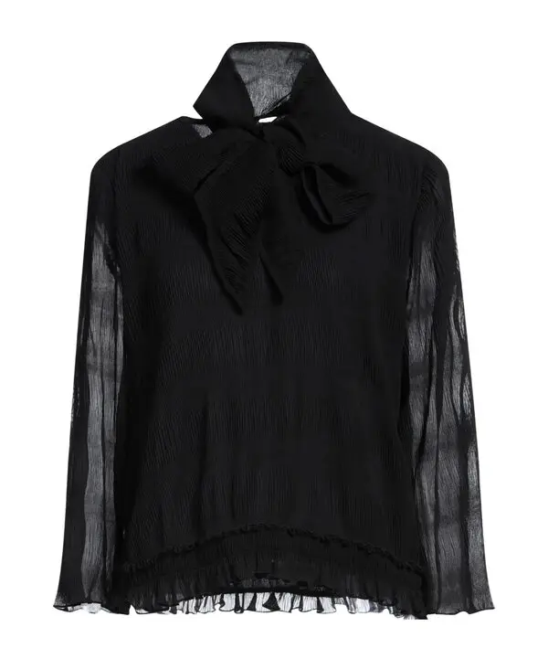 GANNI Bow Detail Chiffon Shirt