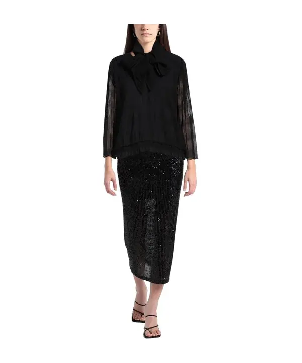 GANNI Bow Detail Chiffon Shirt