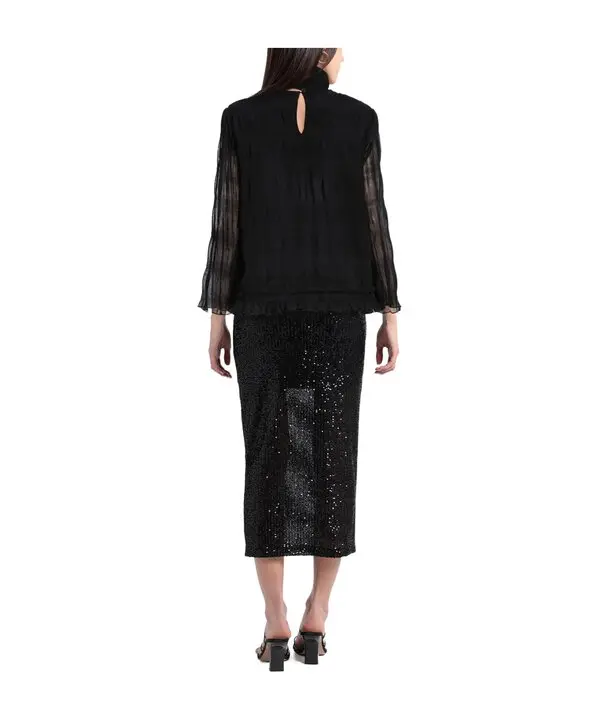 GANNI Bow Detail Chiffon Shirt