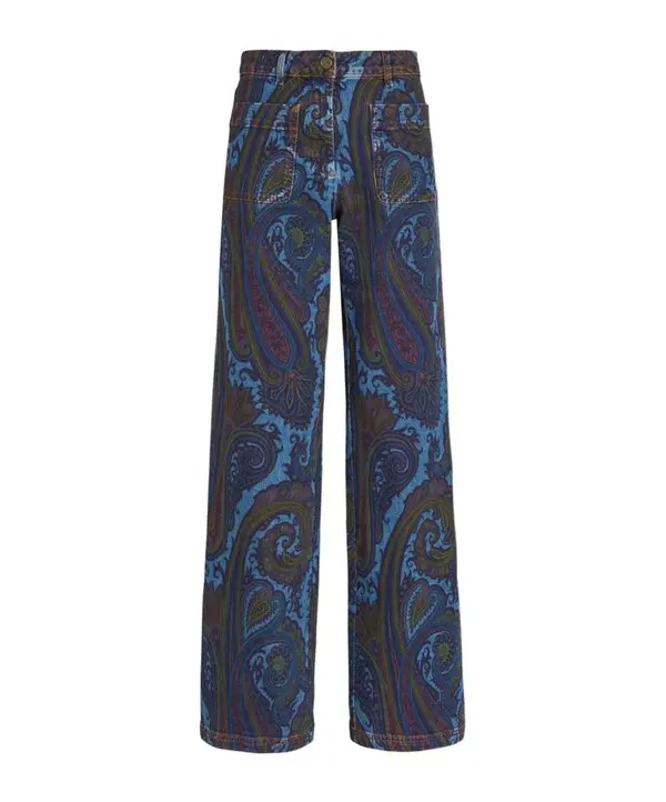 Etro Paisley-print Wide-leg Jeans