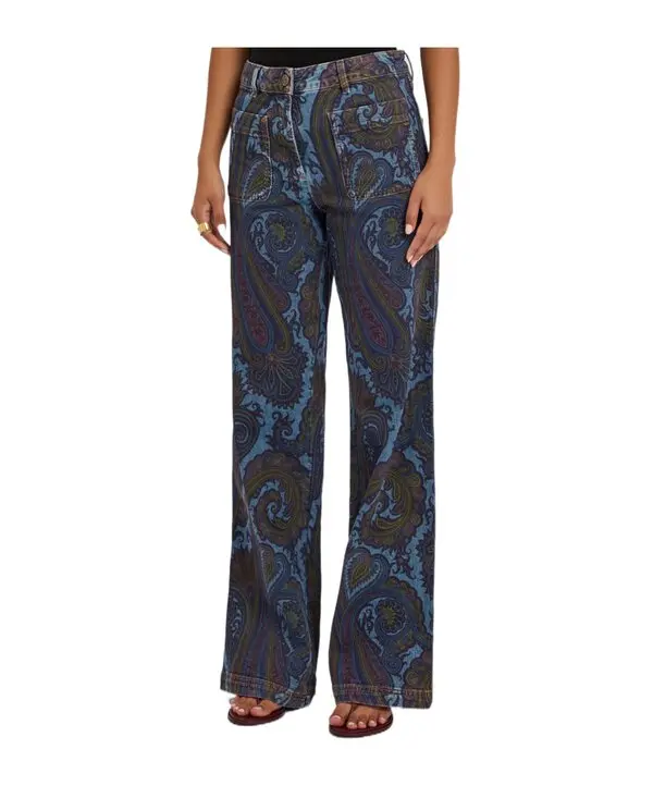 Etro Paisley-print Wide-leg Jeans