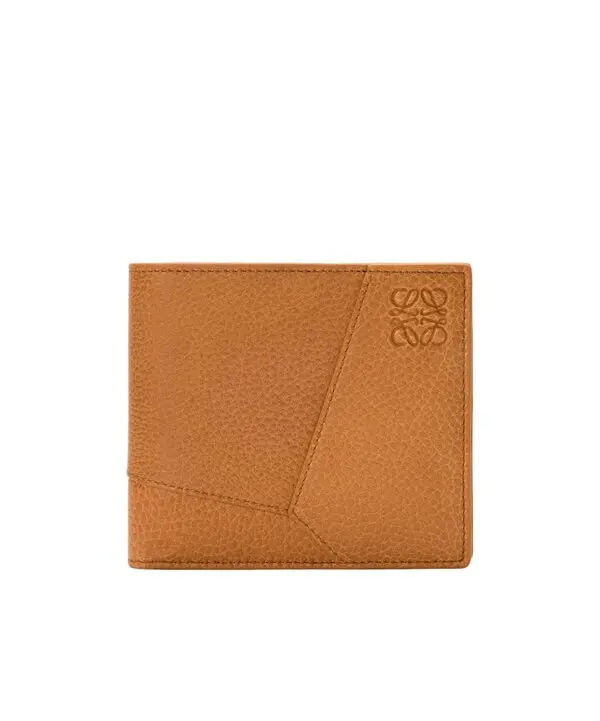 Loewe Puzzle Bifold Coin Wallet In Supple Grained Calfskin - Brown
