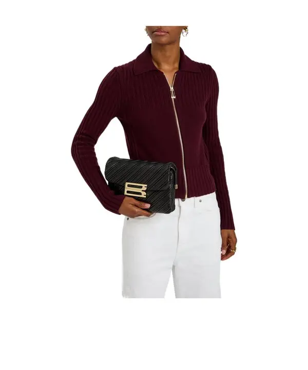 Victoria Beckham Dorian Textured Leather Shoulder Bag