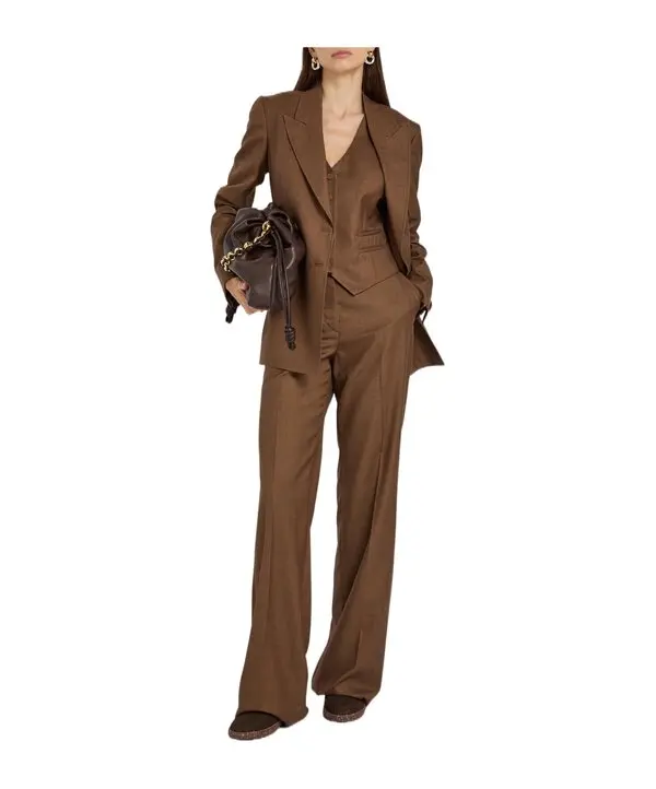 Gabriela Hearst Solid Color Straight-leg Trousers