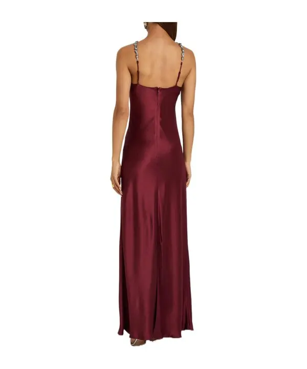 Staud Cadence Embellished Satin Maxi Dress