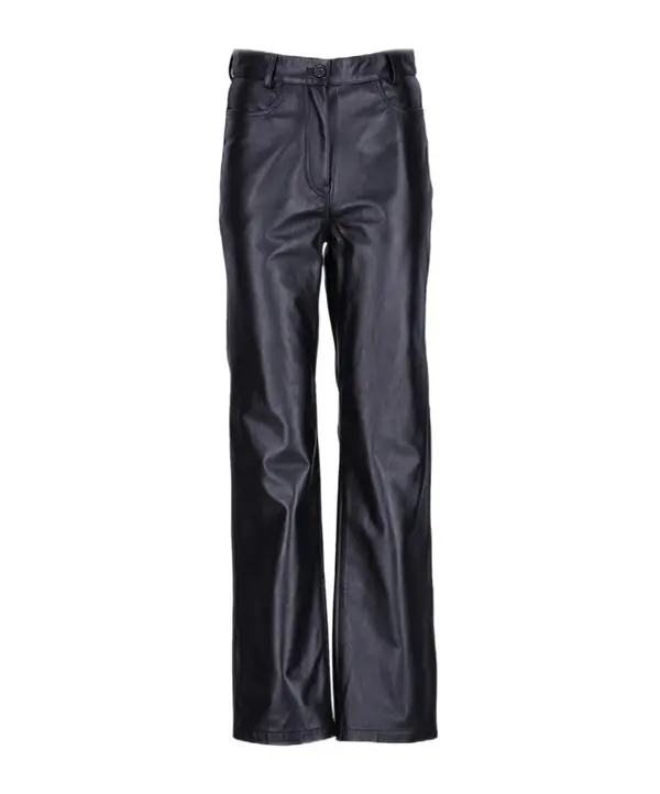 TOTEME Straight Leg Leather Trousers