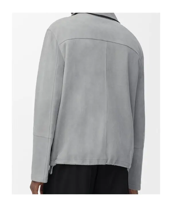 Loewe Long-sleeved Leather Jacket - Light Gray