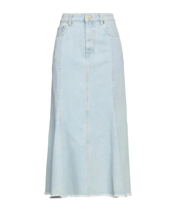 GANNI Light-colored Denim Midi Skirt