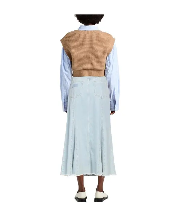 GANNI Light-colored Denim Midi Skirt