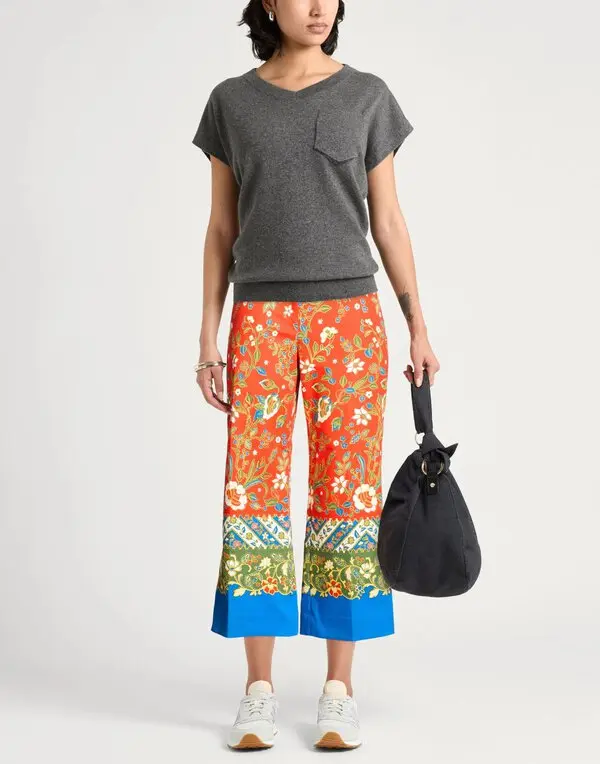 Tory Burch Straight Leg Floral Print Trousers