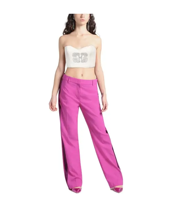 GANNI Embellished Denim Off-the-shoulder Top