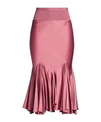 Rick Owens Solid-color Silk Flared Skirt
