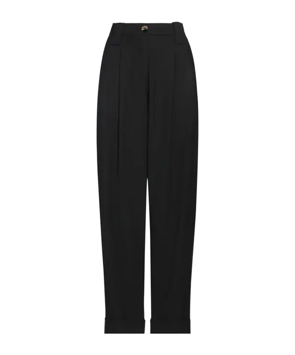 GANNI Solid Color Tapered Dress Pants